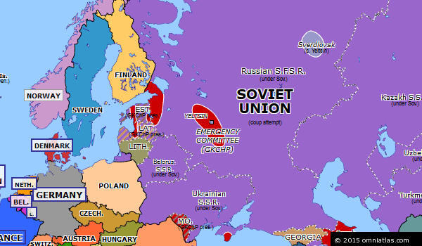 Soviet Coup Attempt | Historical Atlas of Europe (19 August 1991 ...
