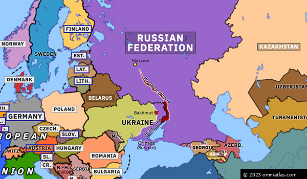 Wagner Group rebellion | Historical Atlas of Europe (24 June 2023 ...