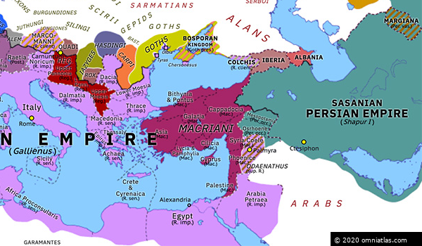 Thirty Tyrants | Historical Atlas of Europe (11 September 260) | Omniatlas