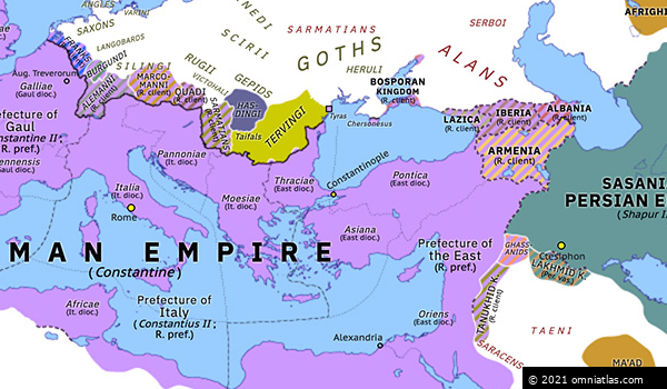 Foundation of Constantinople | Historical Atlas of Europe (11 May 330 ...