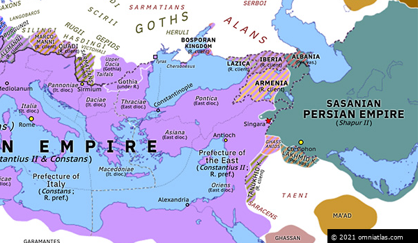 Nisibis War | Historical Atlas of Europe (summer 346) | Omniatlas