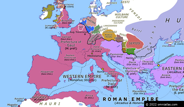 Fall Of Rome Empire Map