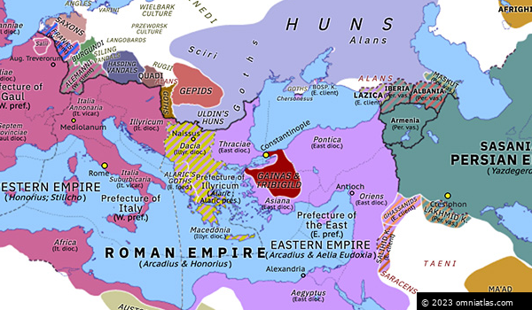 Coup of Gainas | Historical Atlas of Europe (April 400) | Omniatlas