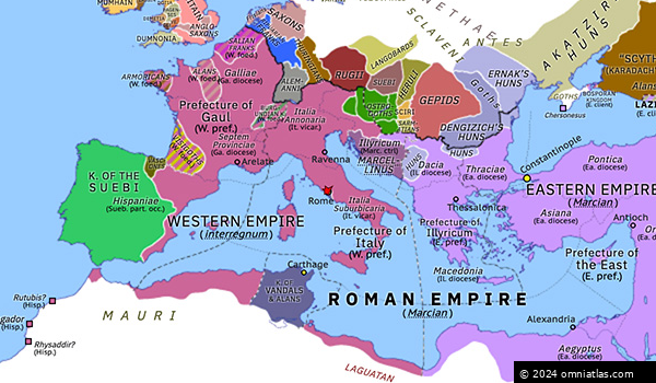 Gaiseric’s Sack of Rome | Historical Atlas of Europe (2 June 455 ...