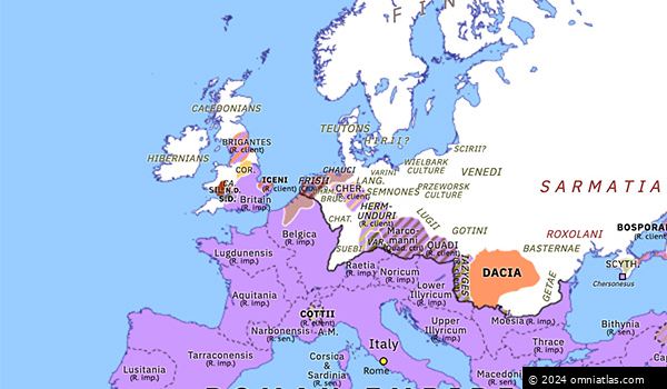 Roman Conquest of Britain | Historical Atlas of Europe (47 AD) | Omniatlas