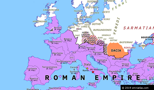 Agri Decumates | Historical Atlas of Europe (24 October 79 AD) | Omniatlas