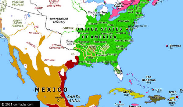 Trail of Tears | Historical Atlas of North America (12 October 1832 ...