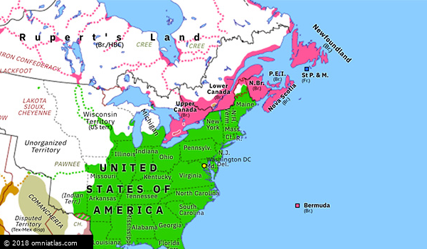 Canadian Rebellions | Historical Atlas of North America (5 December ...