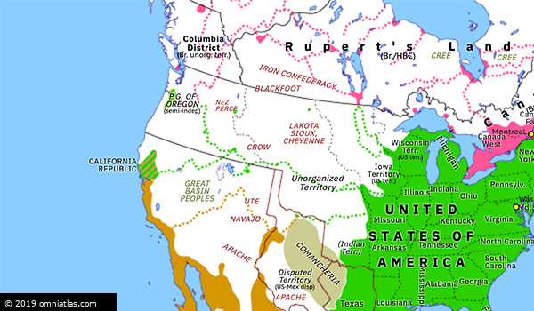 Oregon Treaty | Historical Atlas of North America (15 June 1846 ...