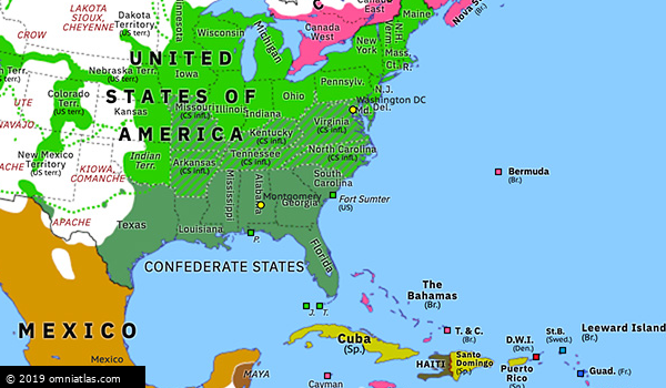 Attack on Fort Sumter | Historical Atlas of North America (12 April ...