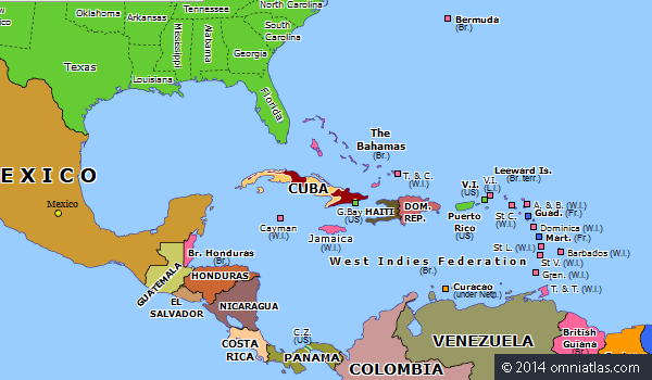 Cuban Revolution | Historical Atlas of North America (1 January 1959 ...