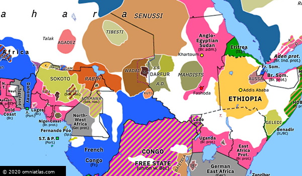 Anglo-French Convention on Sudan | Historical Atlas of Northern Africa ...