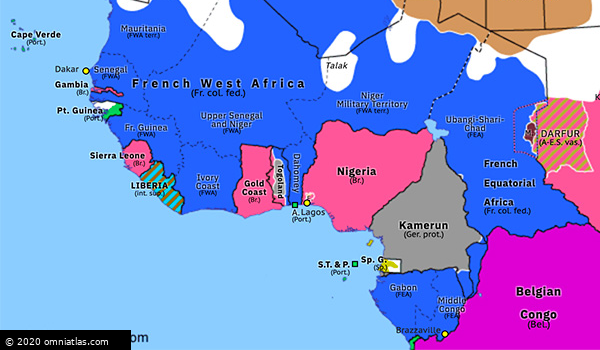 Togoland Campaign | Historical Atlas of Northern Africa (21 August 1914 ...