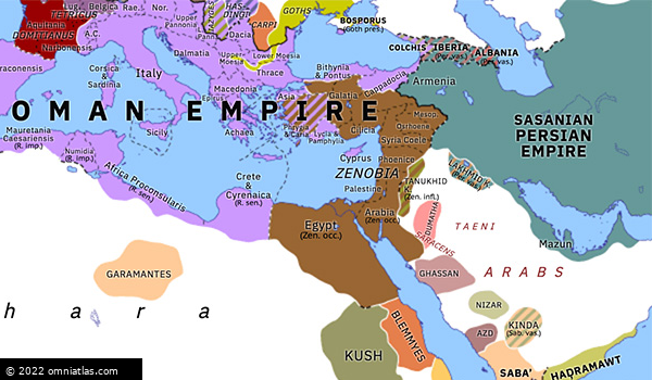 Zenobia | Historical Atlas of Northern Africa (summer 271) | Omniatlas