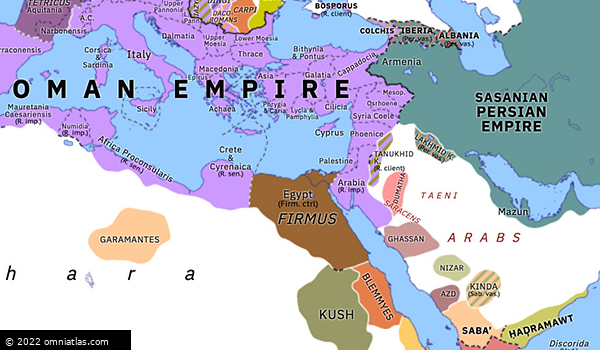 Revolt of Firmus | Historical Atlas of Northern Africa (July 273 ...