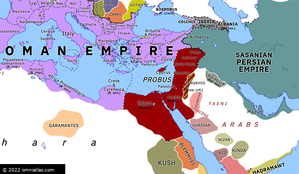 Probus’ Revolt | Historical Atlas of Northern Africa (June 276) | Omniatlas