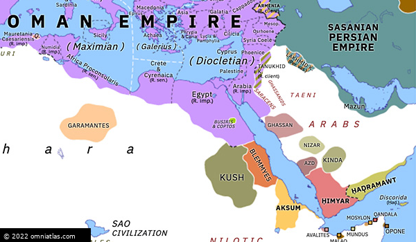 Busiris–Coptos Revolt | Historical Atlas of Northern Africa (early 294 ...