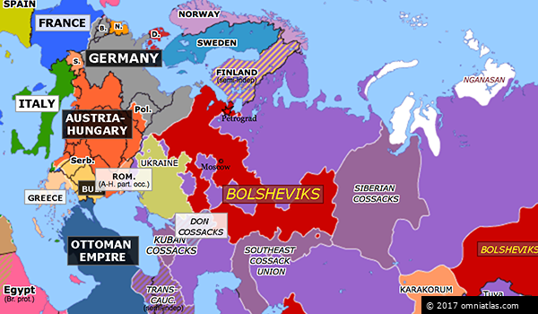 Bolsheviks Gain Control | Historical Atlas of Northern Eurasia (1 ...
