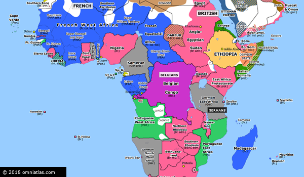 Outbreak of the Great War | Historical Atlas of Sub-Saharan Africa (4 ...