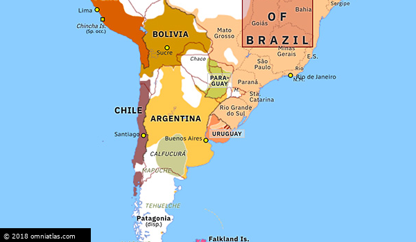 Outbreak of the Paraguayan War | Historical Atlas of South America (13 ...