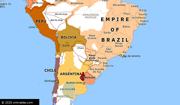 Victory of the Triple Alliance | Historical Atlas of South America (20 ...