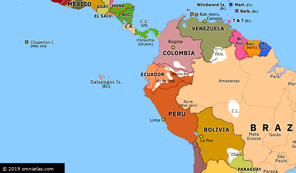 Opening of the Panama Canal | Historical Atlas of South America (15 ...