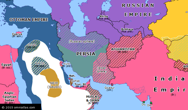 Anglo-Russian Entente | Historical Atlas of Southern Asia (31 August ...