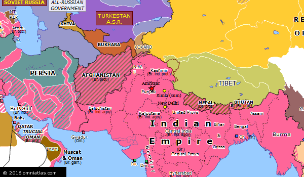 Amritsar Massacre | Historical Atlas of Southern Asia (13 April 1919 ...