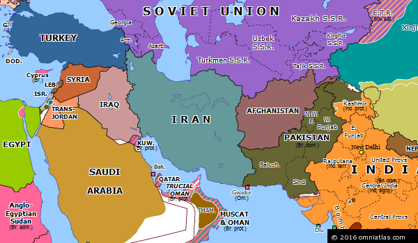 End of Mandatory Palestine | Historical Atlas of Southern Asia (15 May ...