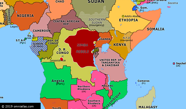 Simba Rebellion | Historical Atlas of Sub-Saharan Africa (24 August ...